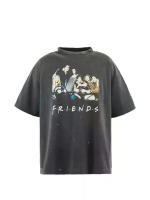 SAINT MXXXXXX Graphic-print Distressed T-shirt - Grey
