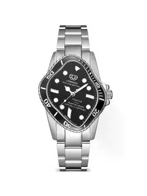 LAARVEE Automatic Watch With Asymmetric Case And Stainless Steel Bracelet - Black
