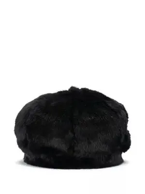 BASICKS Embroidered Logo Faux-fur Beret