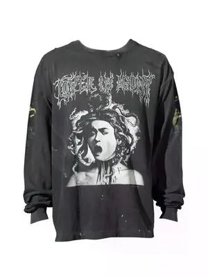 SAINT MXXXXXX Medusa-print Long-sleeve T-shirt - Black