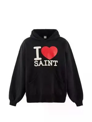 SAINT MXXXXXX Graphic Print Hoodie - Black