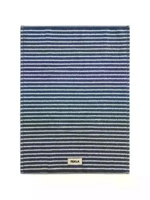 TEKLA Striped Bath Rug Blue