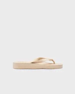 VELOUR Tapered Platform Flip-flops - Egg Shell