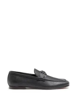 Valentino Garavani Vlogo Signature Deer Leather Loafers - Black