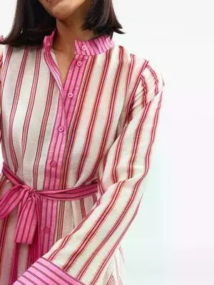 ASTON STUDIO Neottia Stripe-pattern Belted Mini Shirt Dress