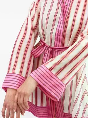 ASTON STUDIO Neottia Stripe-pattern Belted Mini Shirt Dress