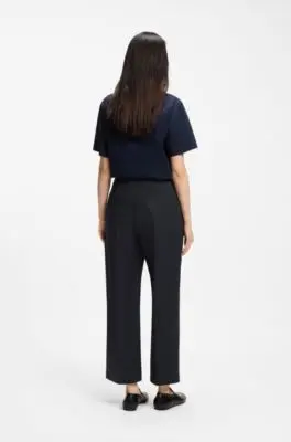 BOSS Relaxed-fit Cropped Stretch Cotton Culottes