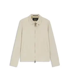 BOSS Slim-fit Linen Bomber Jacket With Wing Collar