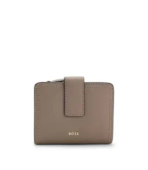 BOSS Leather Wallet With Logo Lettering - Brown