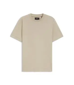 BOSS Lux Cotton T-shirt With Fine-line Collar