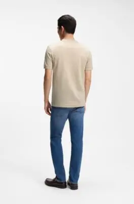 BOSS Lux Cotton T-shirt With Fine-line Collar