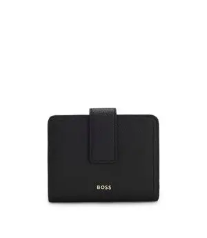 BOSS Leather Wallet With Logo Lettering - Black