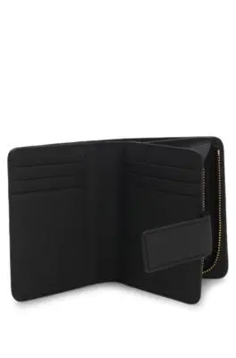 BOSS Leather Wallet With Logo Lettering - Black