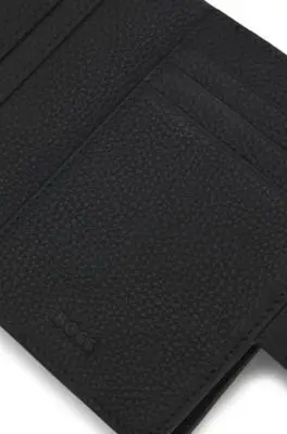 BOSS Leather Wallet With Logo Lettering - Black