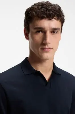 BOSS Cotton-jacquard Polo Shirt With Johnny Collar