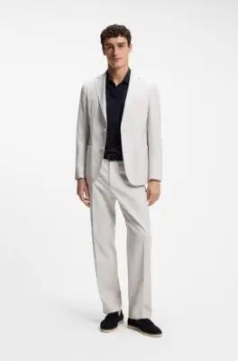 BOSS Cotton-jacquard Polo Shirt With Johnny Collar