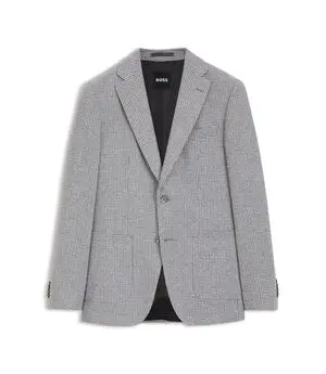 BOSS Slim-fit Jacket In Micro-patterned Fabric With Notch Lapels