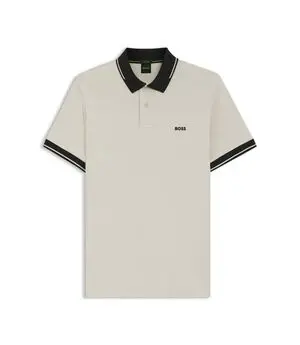BOSS Slim-fit Cotton Polo Shirt - Light Beige