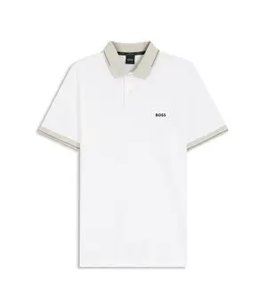 BOSS Slim-fit Cotton Polo Shirt White