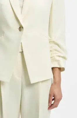 BOSS Slim-fit Blazer In Japanese Crepe With Ruched Sleeves