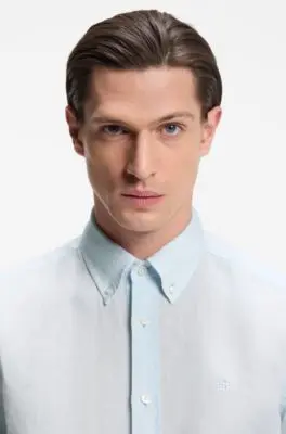 BOSS Regular-fit Linen Button-down Shirt
