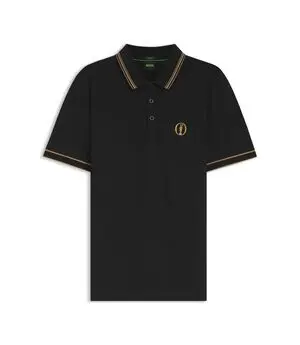 BOSS The Open Active Paddy Polo Shirt In Performance Pique - Black