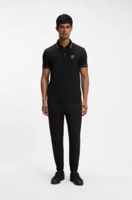 BOSS The Open Active Paddy Polo Shirt In Performance Pique - Black