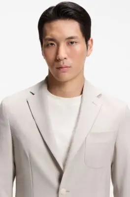 BOSS Slim-fit Blazer In Micro-patterned Virgin Wool