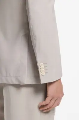 BOSS Slim-fit Blazer In Micro-patterned Virgin Wool
