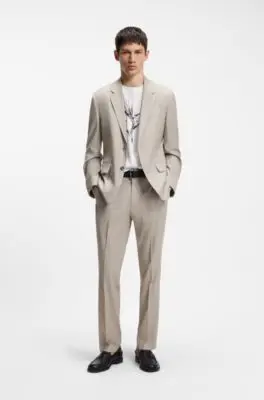 Hugo Stretch Twill Modern Fit Formal Pants - Beige