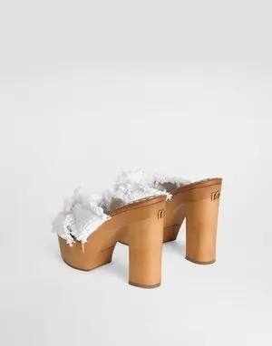 Dolce & Gabbana Raffia Wedge Platform Sandals