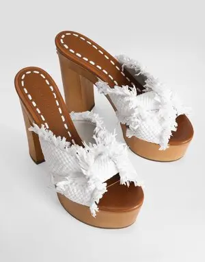 Dolce & Gabbana Raffia Wedge Platform Sandals