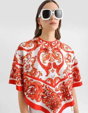 Dolce & Gabbana Majolica-print Silk Top