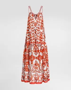 Dolce & Gabbana Majolica-print Habotai Maxi Dress