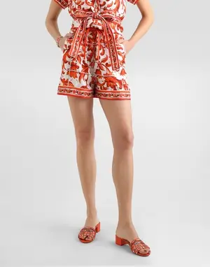 Dolce & Gabbana Majolica-print Silk Bermuda Shorts