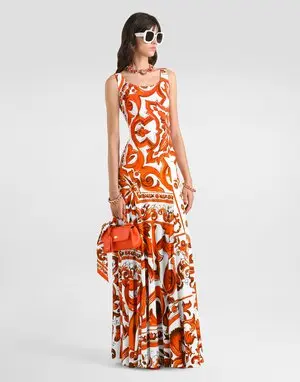 Dolce & Gabbana Majolica-print Organzine Maxi Dress