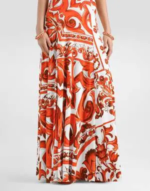 Dolce & Gabbana Majolica-print Organzine Maxi Dress