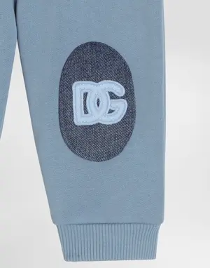 Dolce & Gabbana Fleece Trousers With Leopard Print And Dg Patch