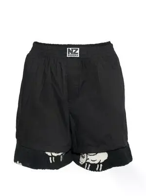 Natasha Zinko Reversed Upcycled Layered Shorts - Black