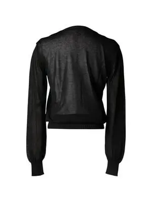 PUSHBUTTON Buttoned Sweater With Pleated Bib