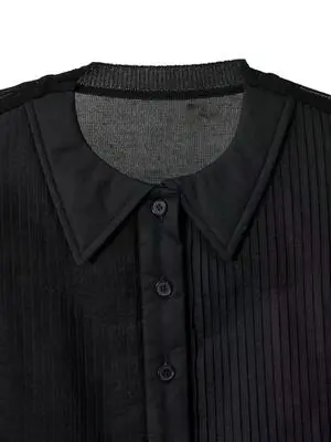 PUSHBUTTON Buttoned Sweater With Pleated Bib