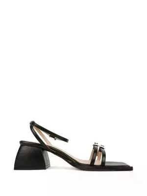 NODALETO Bulla Buckle-detail Block-heel Sandals - Black