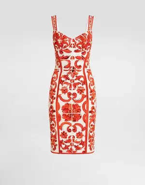 Dolce & Gabbana Majolica Print Charmeuse Mini Dress
