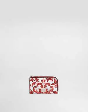 Dolce & Gabbana Majolica-print Calfskin Card Holder - Multicolor