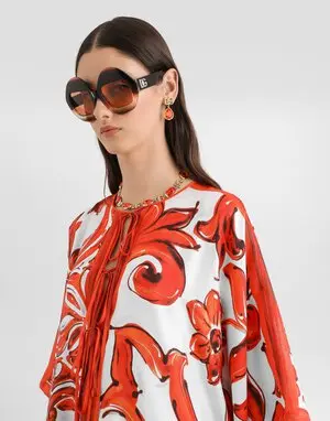 Dolce & Gabbana Majolica-print Twill Kaftan Dress