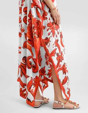 Dolce & Gabbana Majolica-print Twill Kaftan Dress