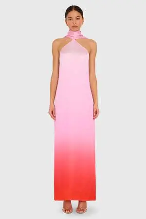 Amanda Uprichard Ashton Maxi Gown - Pink Combo