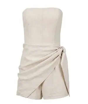 Amanda Uprichard Revan Strapless Romper - Natural