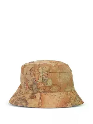 ALVIERO MARTINI 1° CLASSE Geo Map Reversible Bucket Hat - Blue