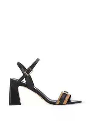 ALVIERO MARTINI 1° CLASSE Geo Map Buckle-fastening Sandals - Black